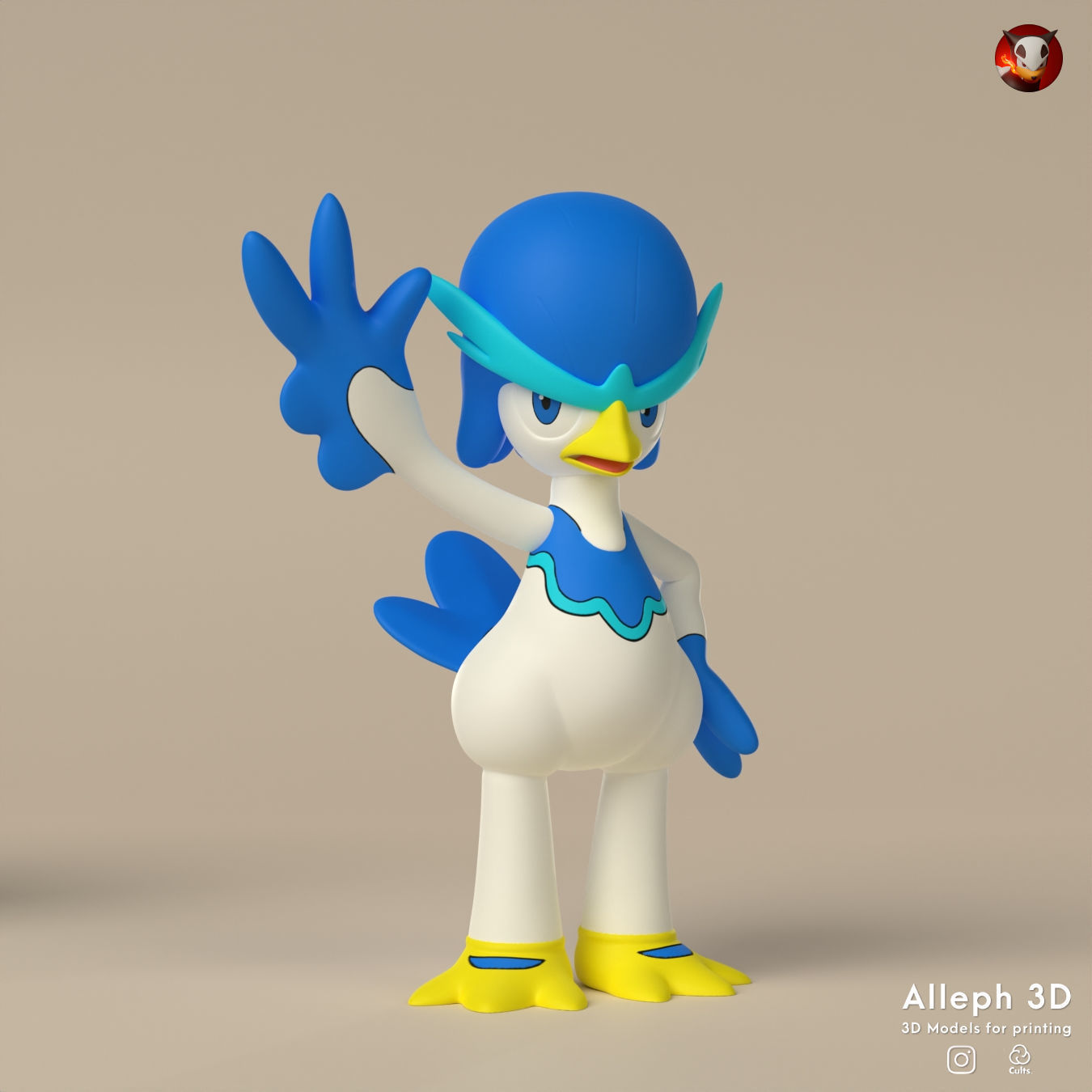 Pokemon quaxwell 3D model 3D printable | CGTrader