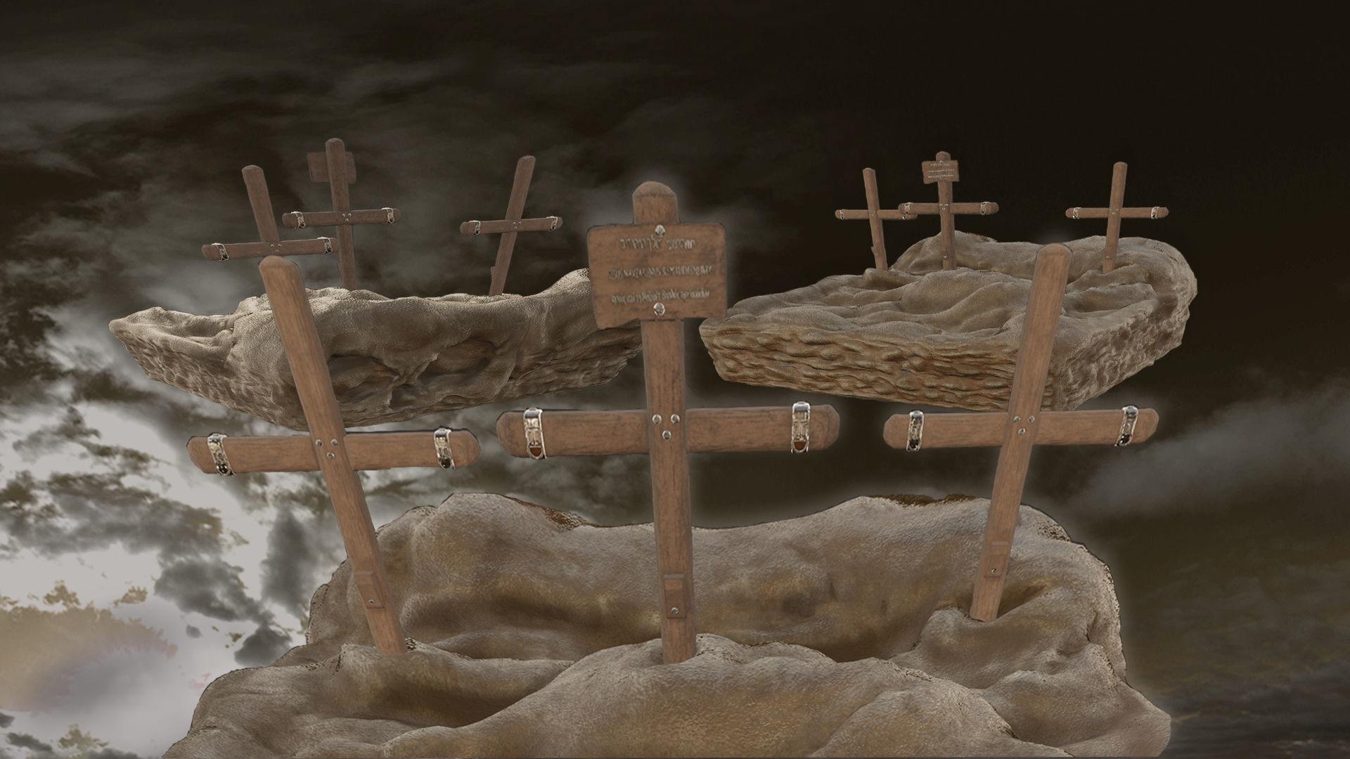 Diorama -The 3 Crosses - Jesus Christ free VR / AR / low-poly 3D model ...