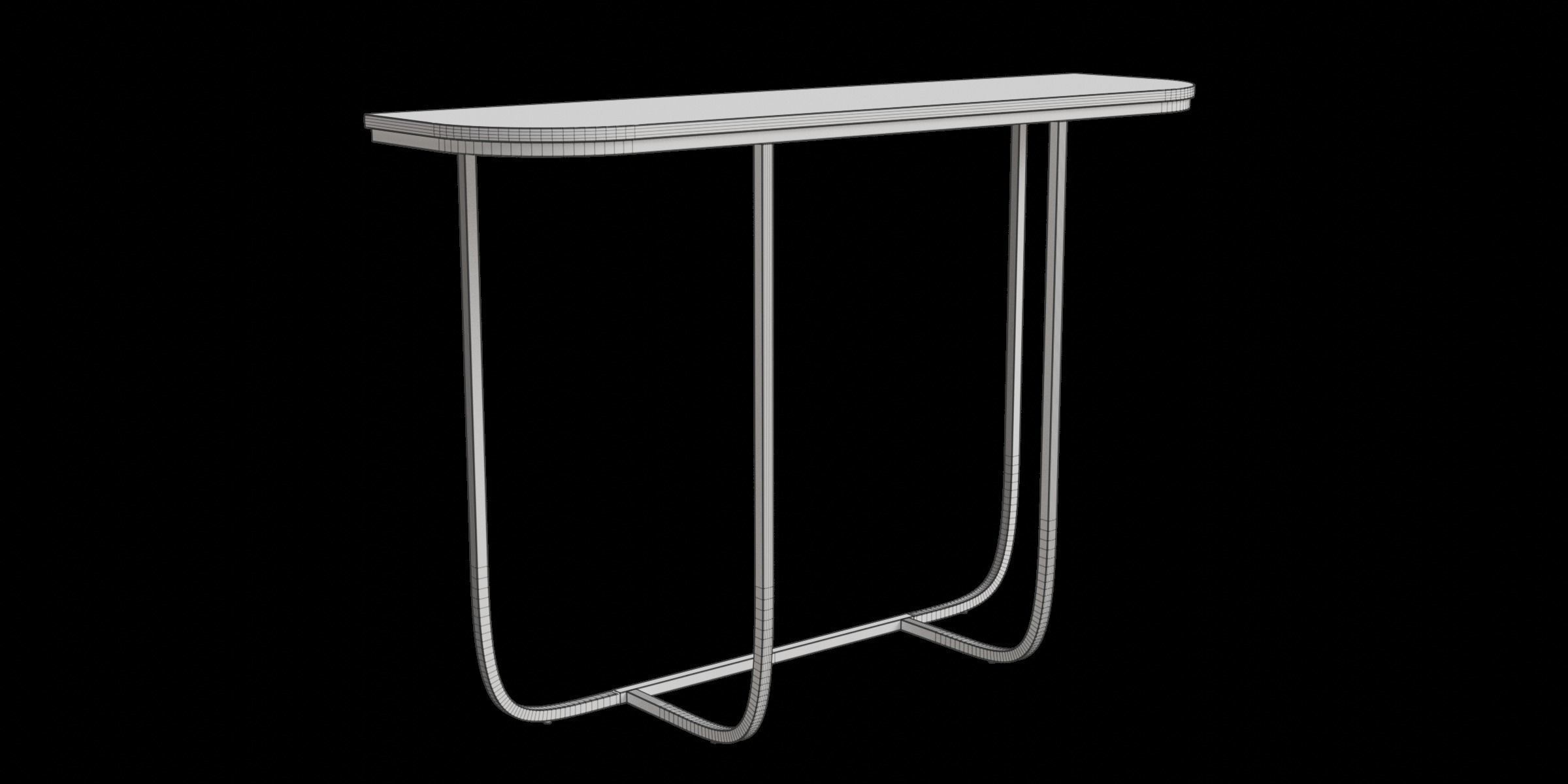 Modern Curved Entryway Console Table 3D model | CGTrader