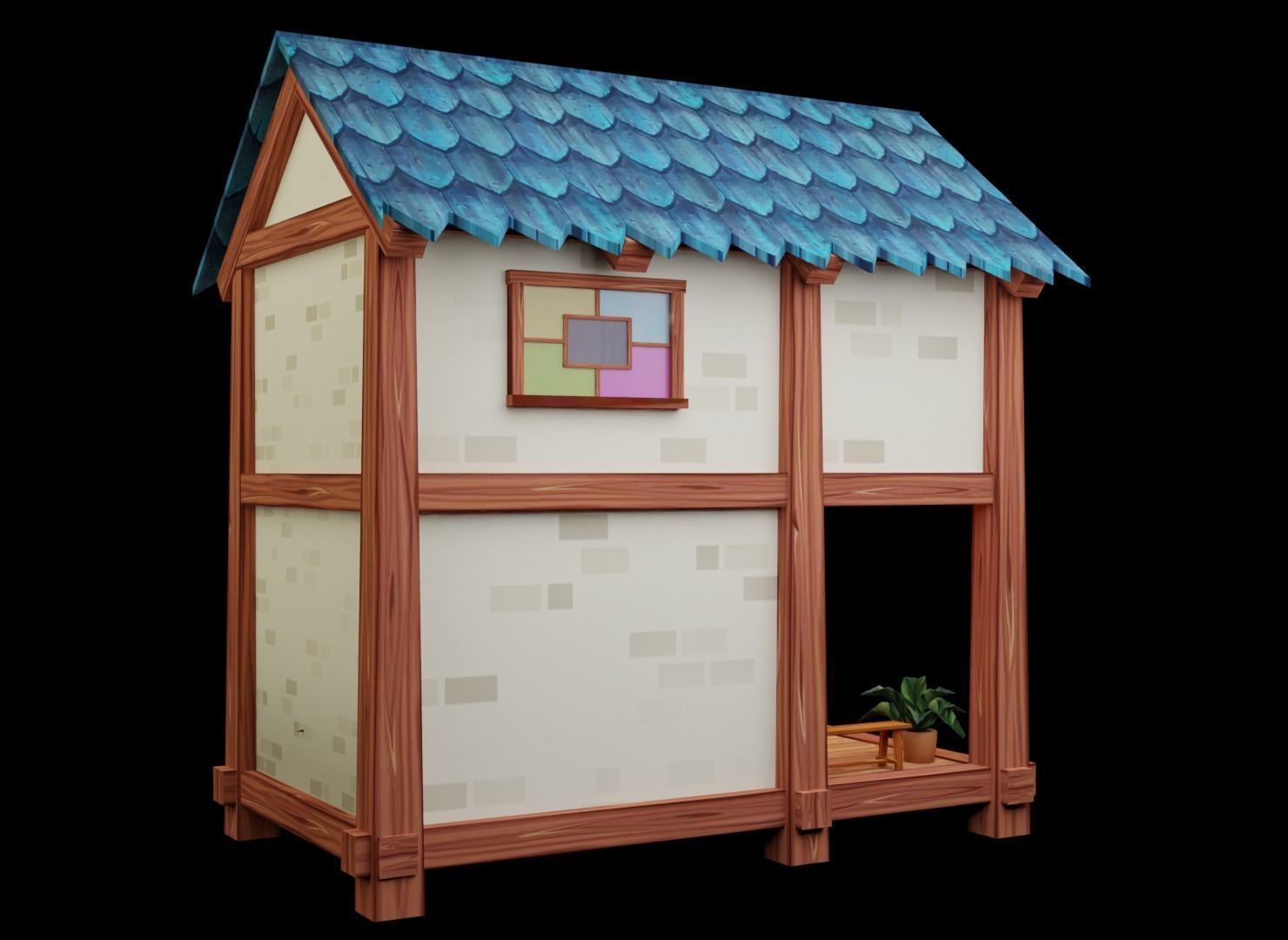 3D model Low poly House with Interior VR / AR / low-poly | CGTrader
