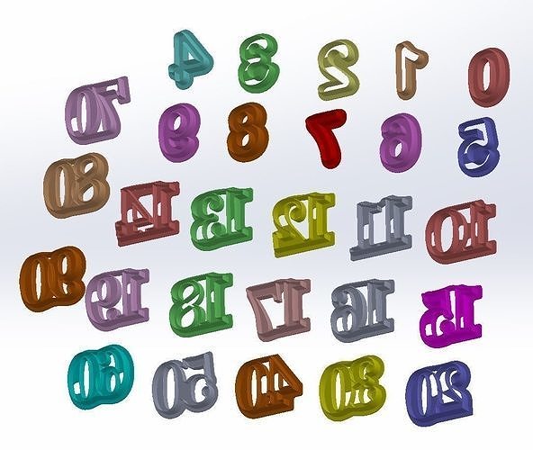 Numbers cookie cutter BUNDLE 3D model 3D printable | CGTrader