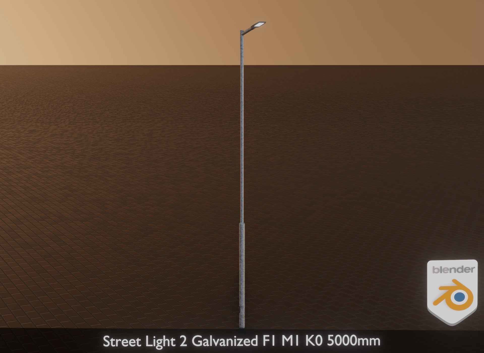 3D model Street Light 2 Galvanized F1 M1 K0 5000mm VR / AR / low-poly | CGTrader