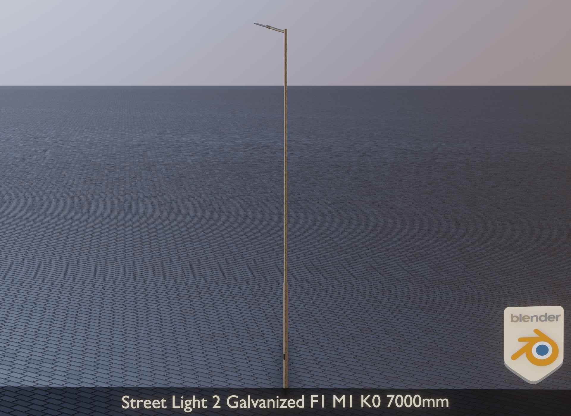 3D model Street Light 2 Galvanized F1 M1 K0 7000mm VR / AR / low-poly | CGTrader