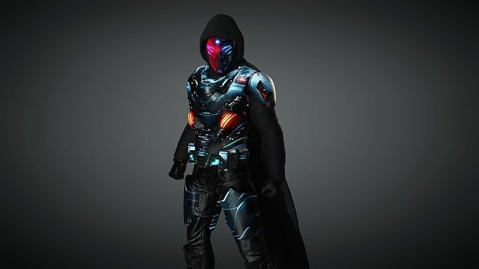 3D model Cyberpunk Soldier 2K VR / AR / low-poly | CGTrader