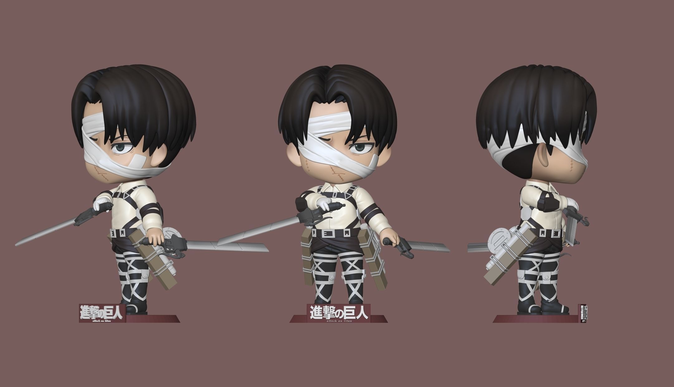 Levi Ackerman Shingeki no Kyojin 3D model 3D printable | CGTrader