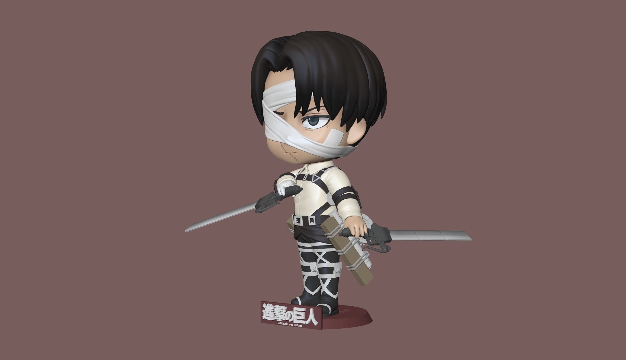 Levi Ackerman Shingeki no Kyojin 3D model 3D printable | CGTrader