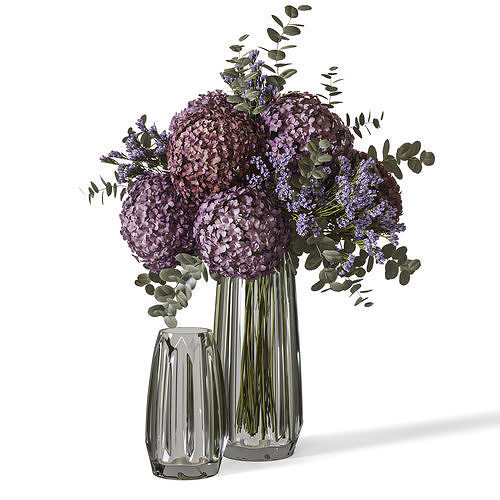 Flower Set 056 Dry Hydrangea 3d Model Cgtrader