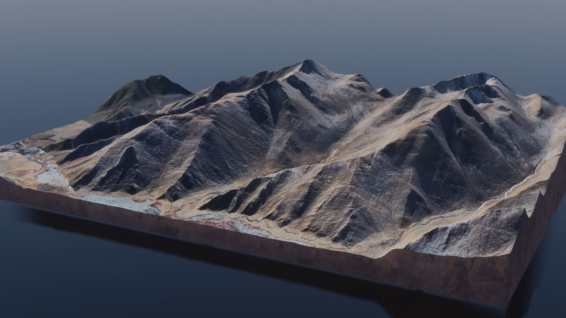 Desert Terrain Model- Endless Adventures mountain in middle o... free ...