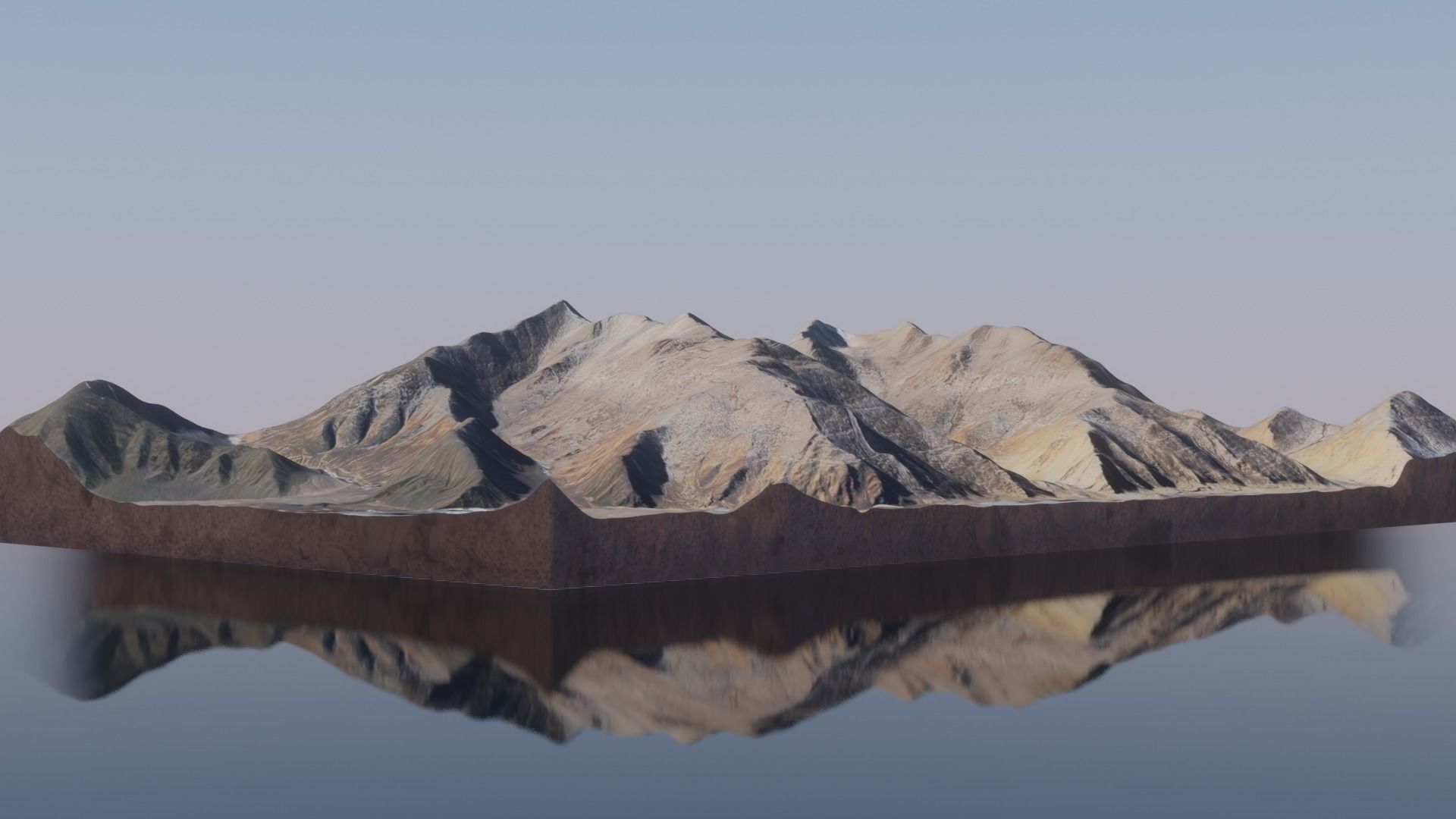 Desert Terrain Model- Endless Adventures mountain in middle o... free ...