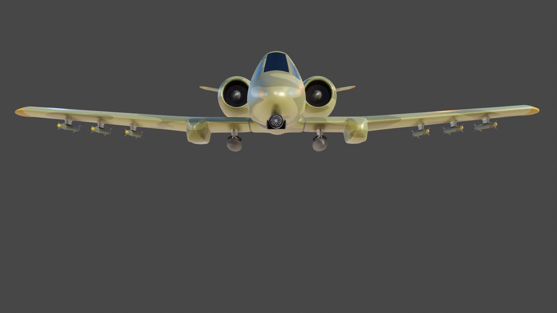 A 10 Thunderbolt Attack Plane 3D model animated | CGTrader