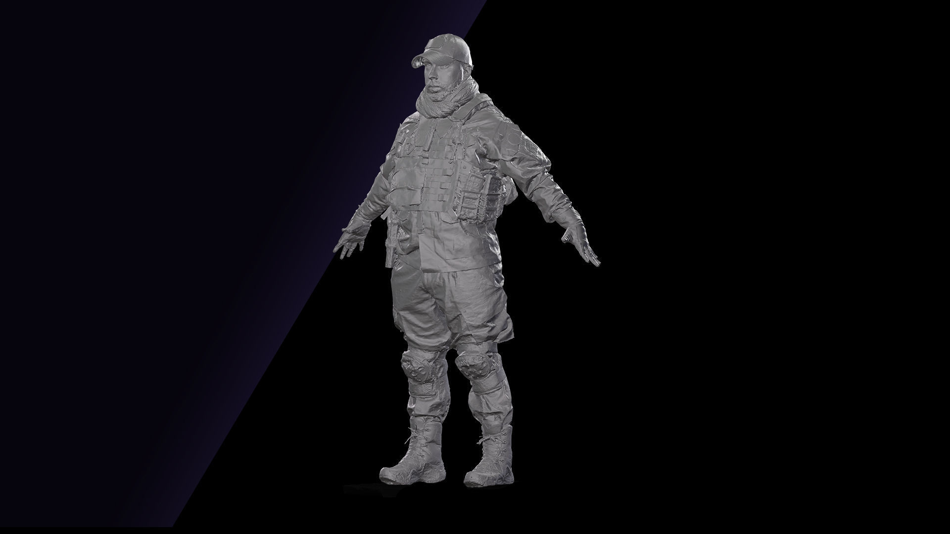 A Pose Raw Scan Luis Donovan Soldier 3D model | CGTrader