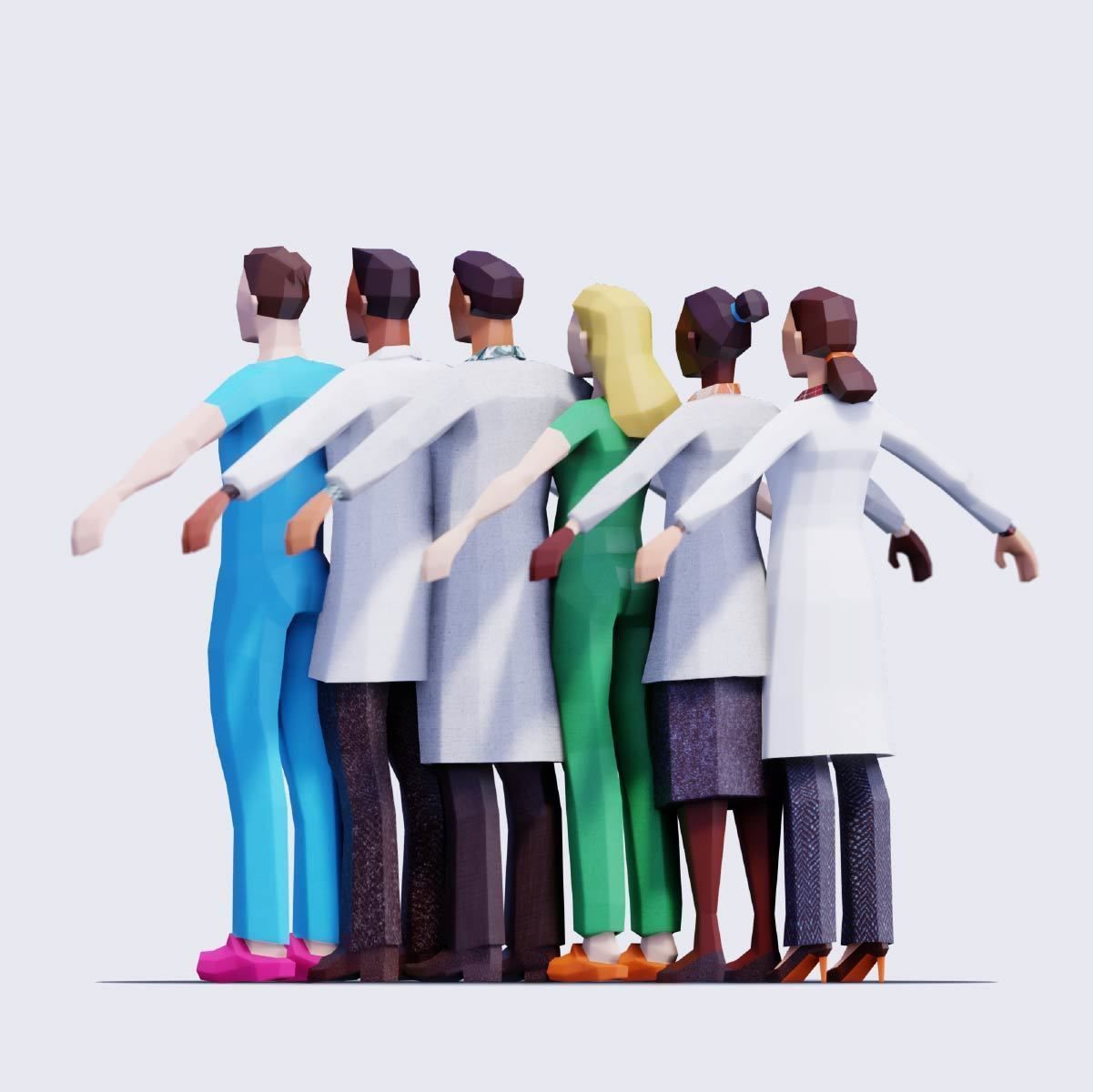 3D model Scientist People - Animated and Rigged VR / AR / low-poly ...