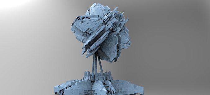 Alien Satellite Dish Base 4 3D model | CGTrader