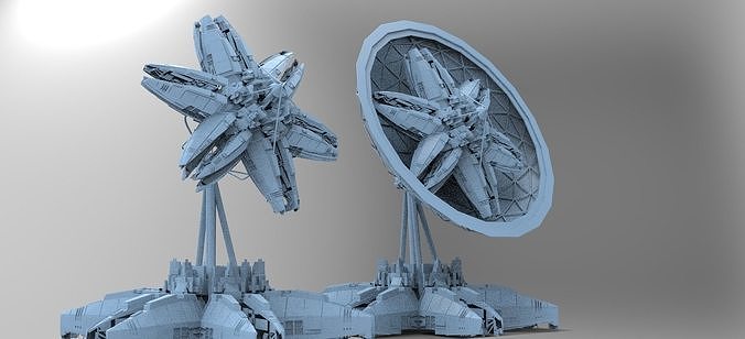 Alien Satellite Dish Base 2 models 3D model | CGTrader