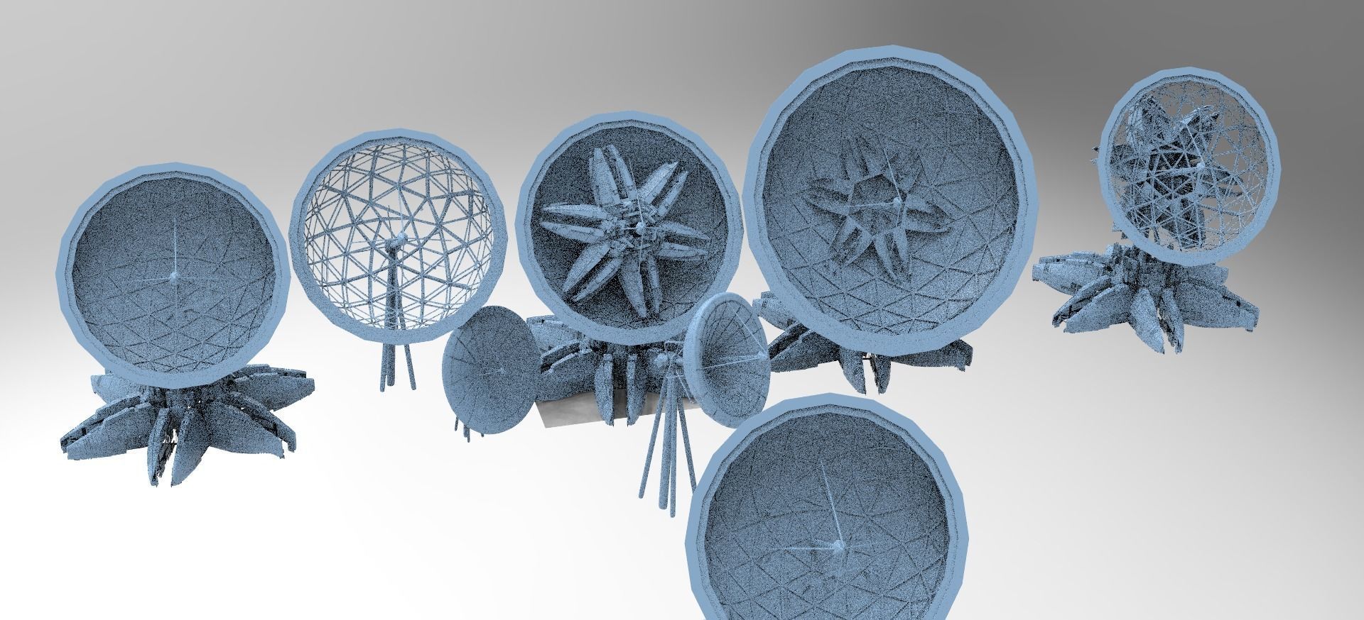 Alien Satellite Dish Base 9 models 3D model | CGTrader