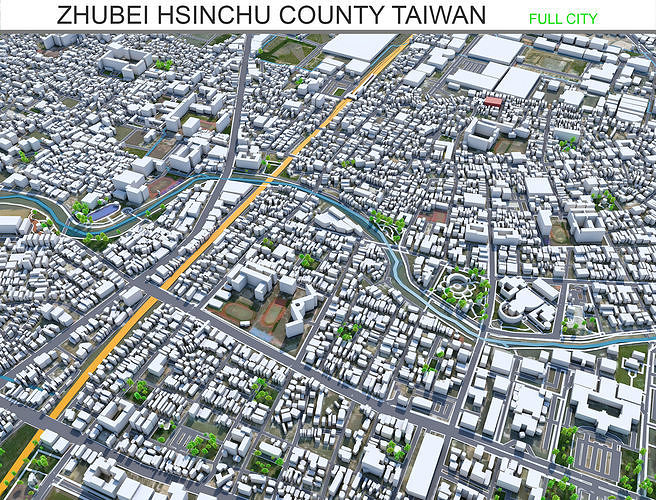 3D model Zhubei Hsinchu County Taiwan 30km AI VR / AR / low-poly | CGTrader