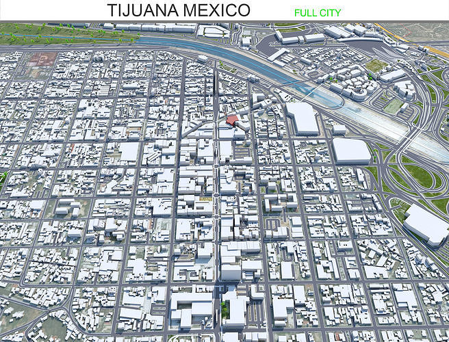 3D model Tijuana Mexico 40km VR / AR / low-poly | CGTrader