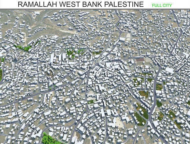 3D model Ramallah West Bank Palestine 30km VR / AR / low-poly | CGTrader