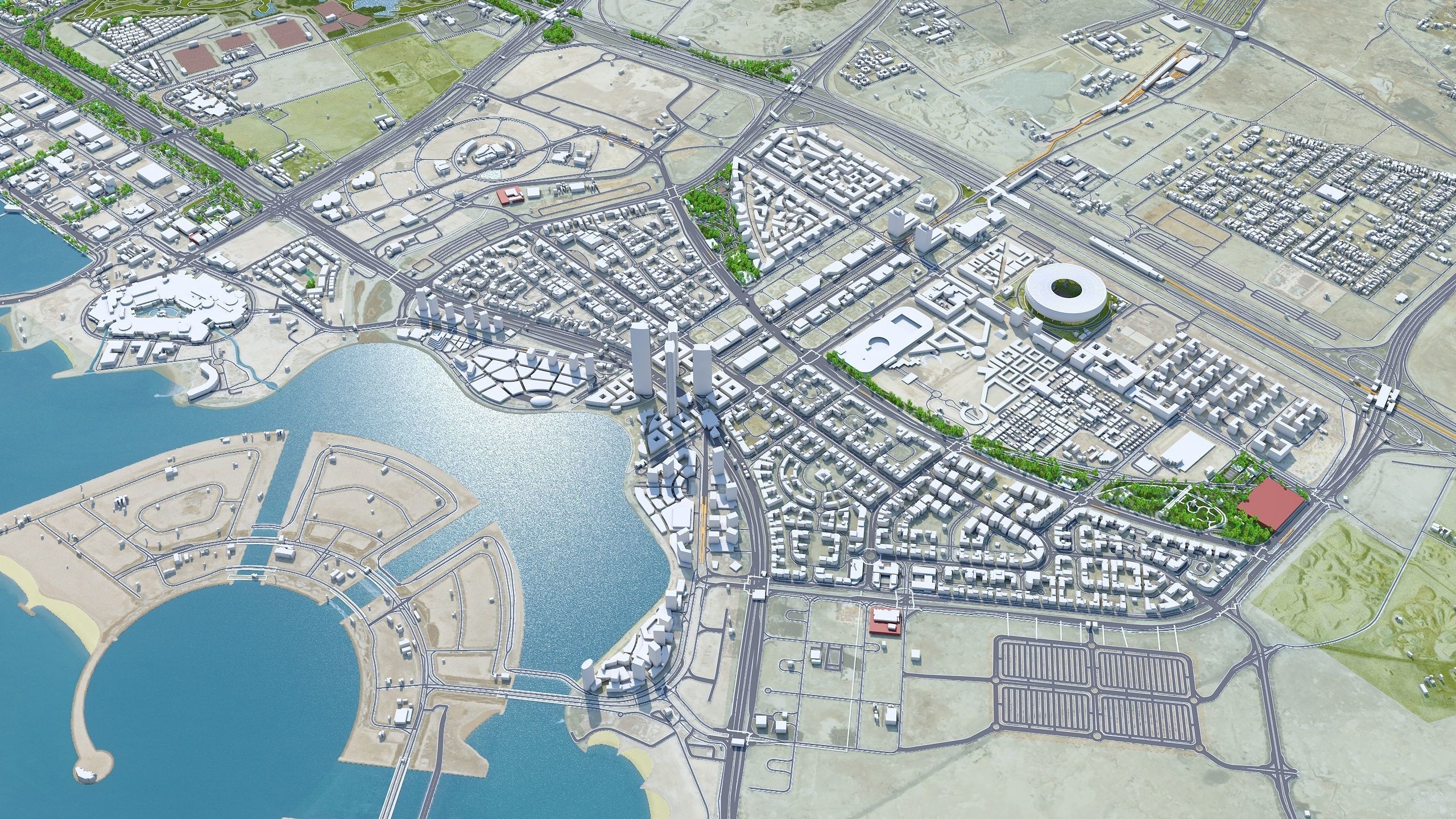 3D model Lusail Qatar 20km VR / AR / low-poly | CGTrader