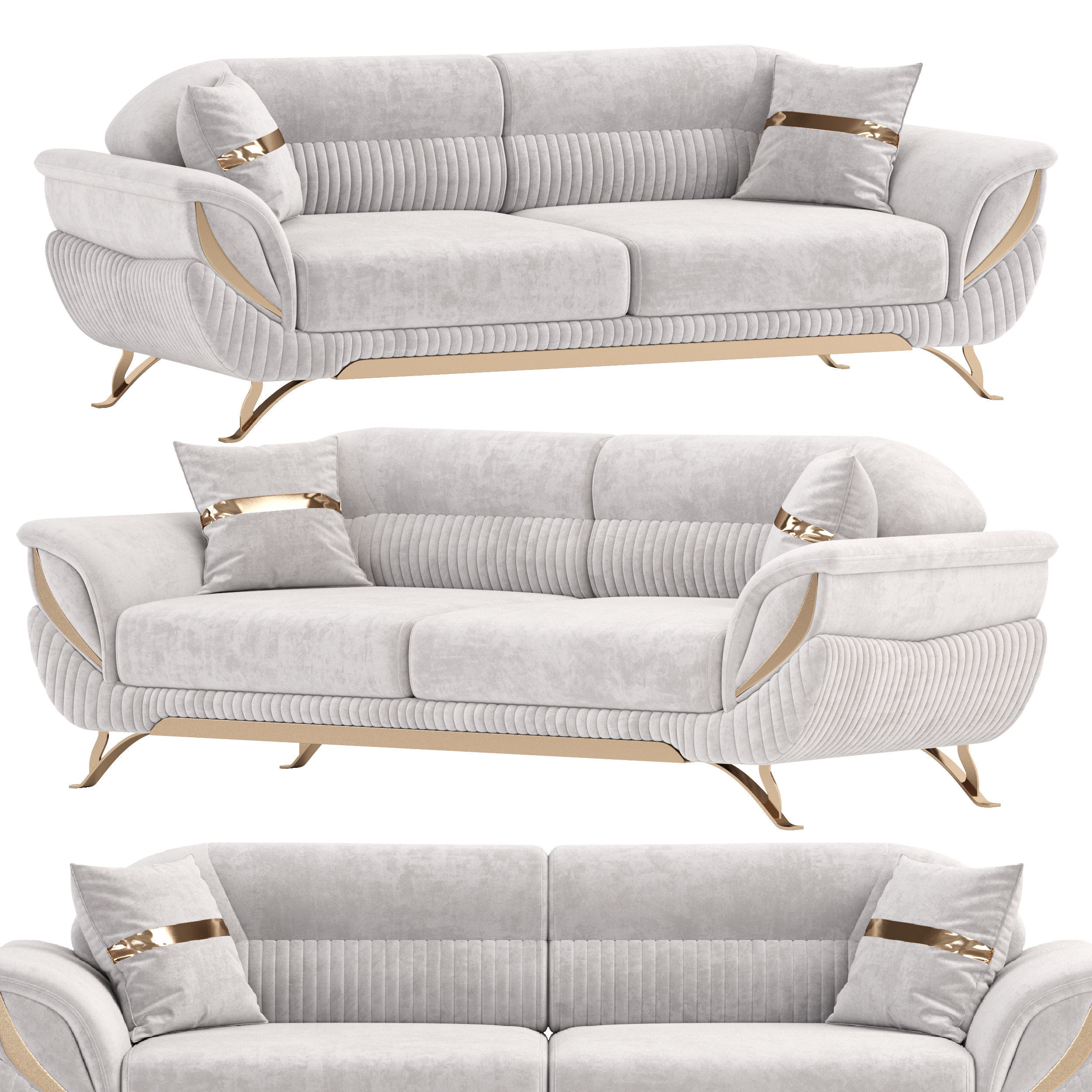 Sidneysal 97 Wide Extendable Sofa 3D model | CGTrader