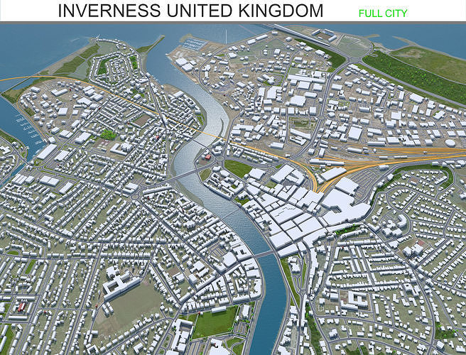 3D model Inverness United Kingdom 30km VR / AR / low-poly | CGTrader