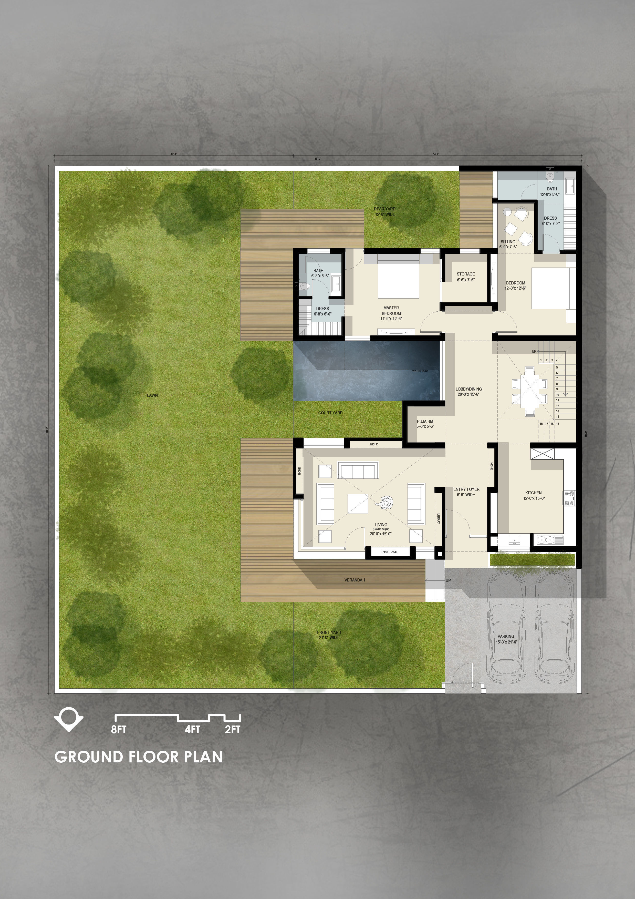 Floor Plan Render in Photoshop Download PSD and Resource Files 3D model ...