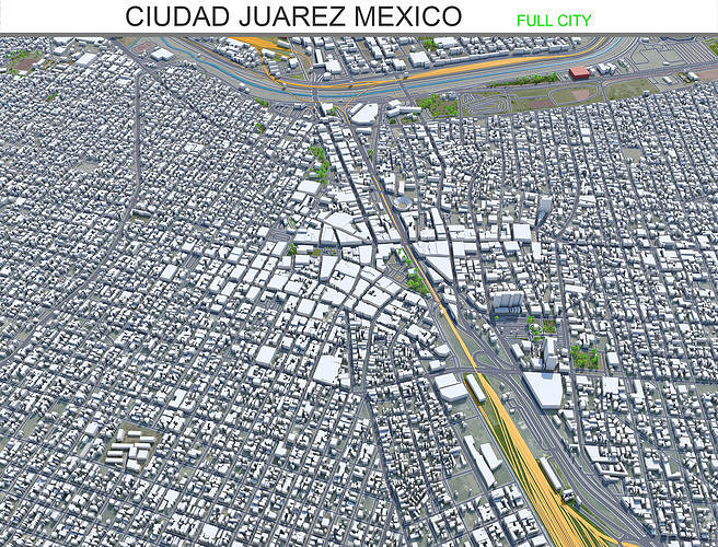 3D model Ciudad Juarez Mexico 30km AI VR / AR / low-poly | CGTrader