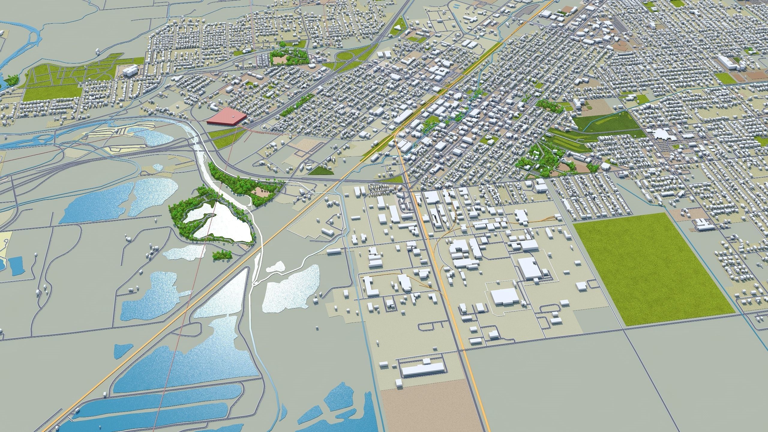 3D model Caldwell Idaho USA 20km VR / AR / low-poly | CGTrader