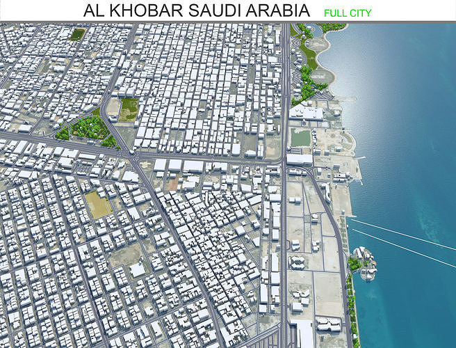 3D model Al Khobar Saudi Arabia 50km VR / AR / low-poly | CGTrader