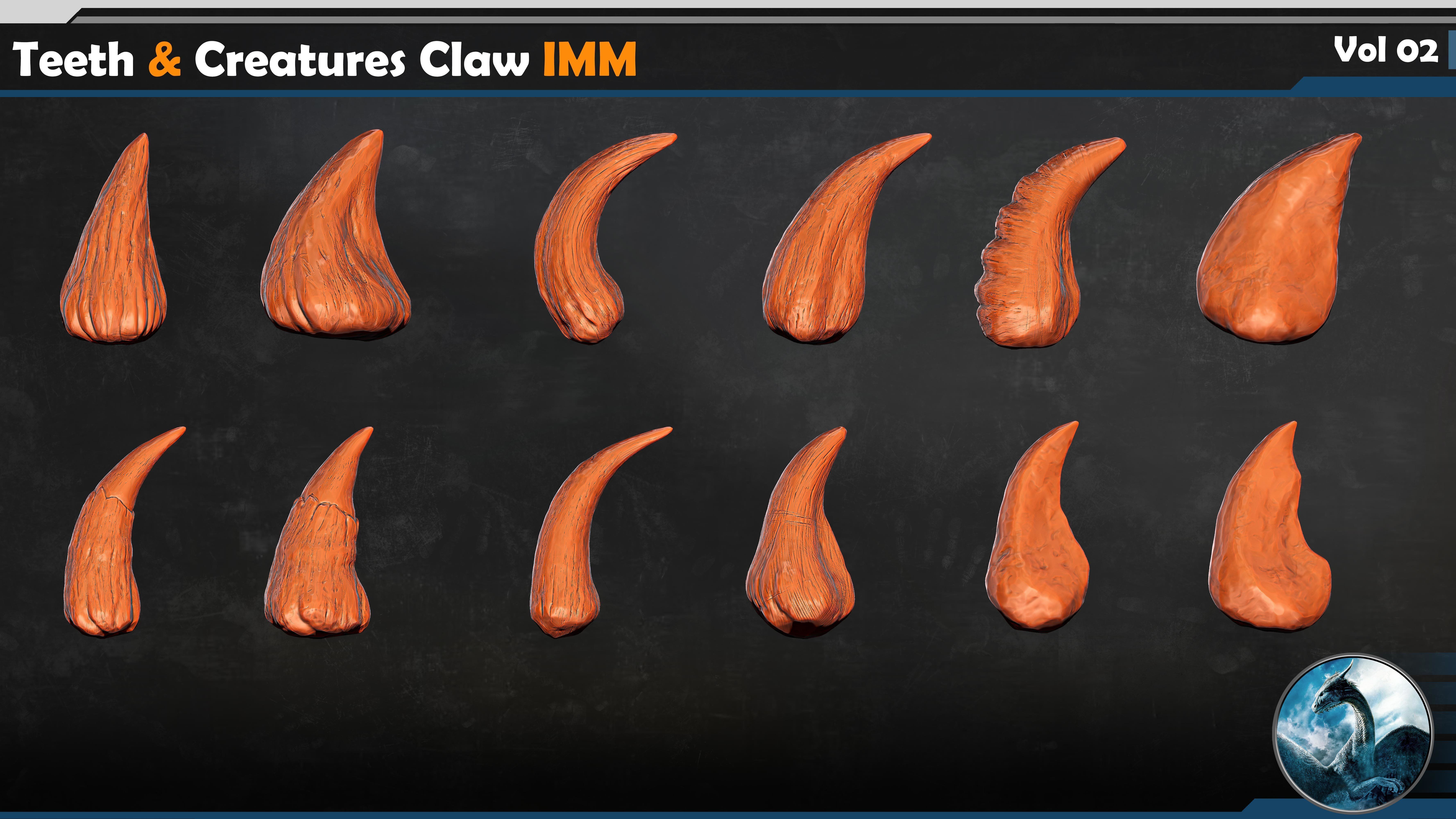 90 Teeth - Creatures Claws IM-Vol 02 3D model | CGTrader