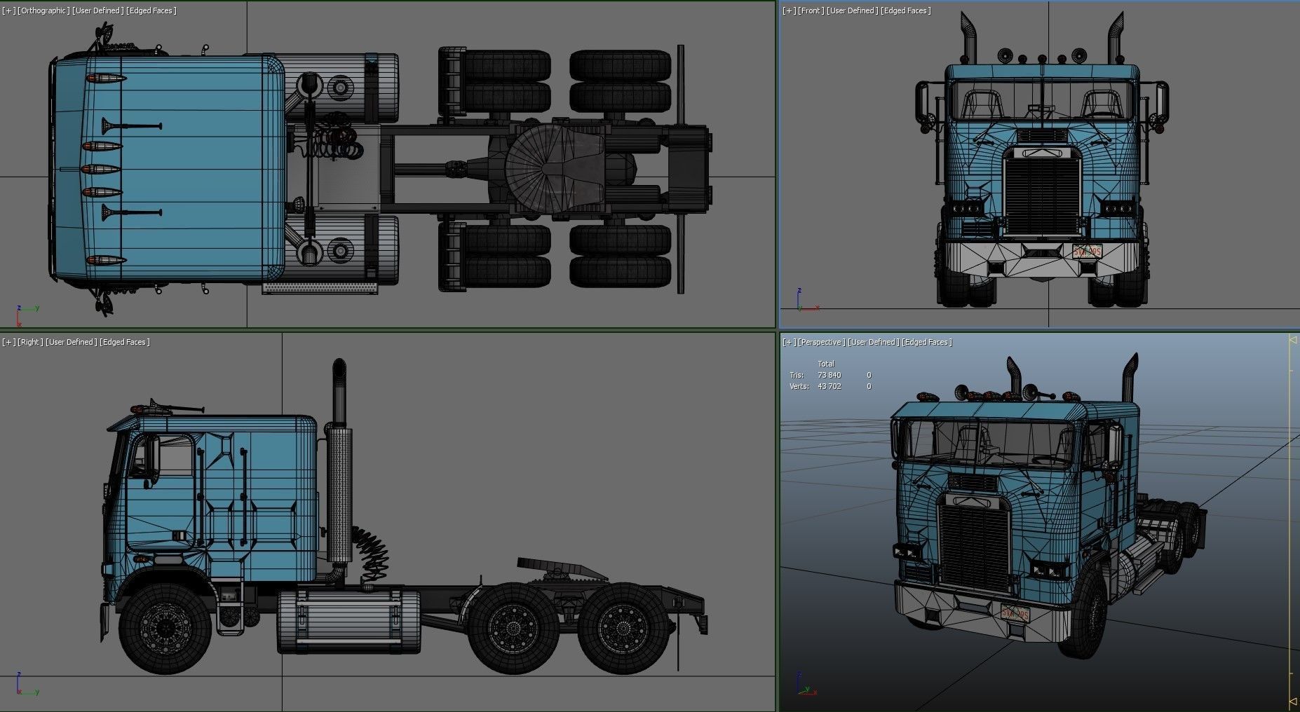3D Model Collection Freightliner FLT cabovers VR / AR / low-poly | CGTrader