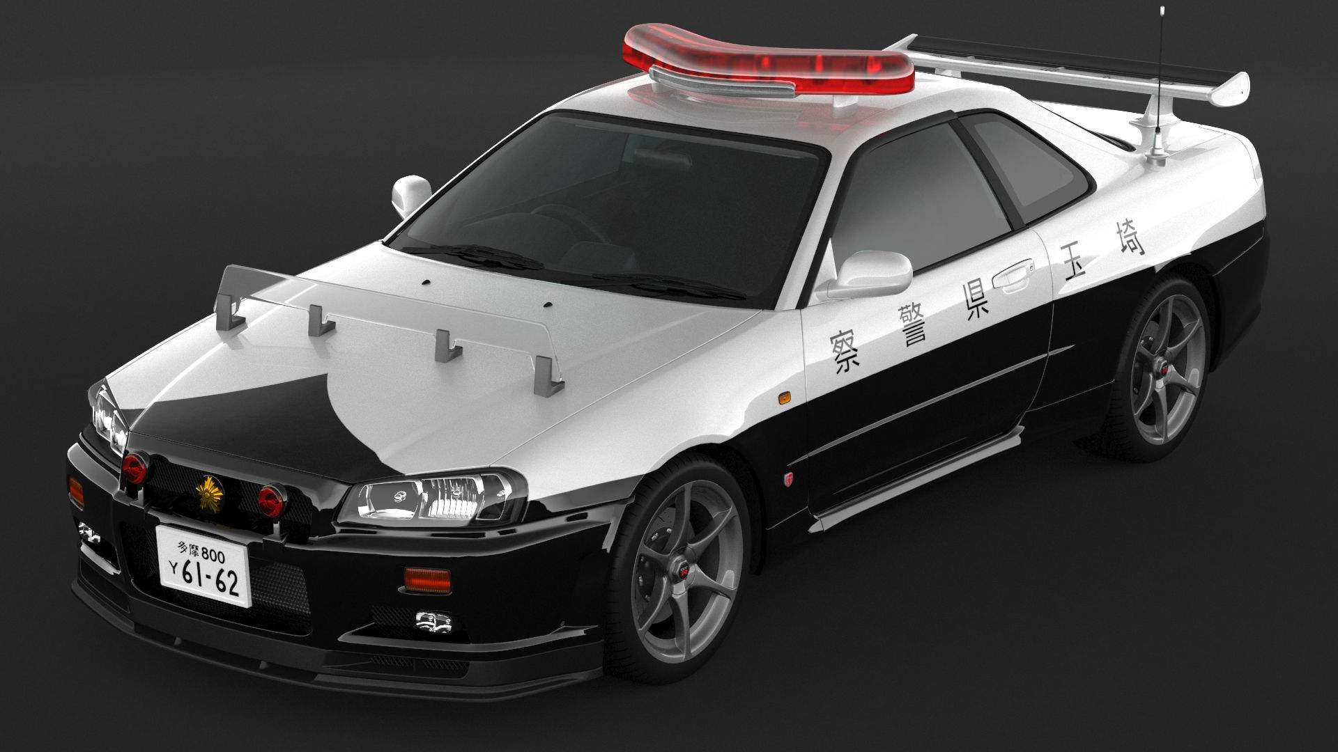 Nissan Skyline GT-R R34 Police Car 3D model | CGTrader