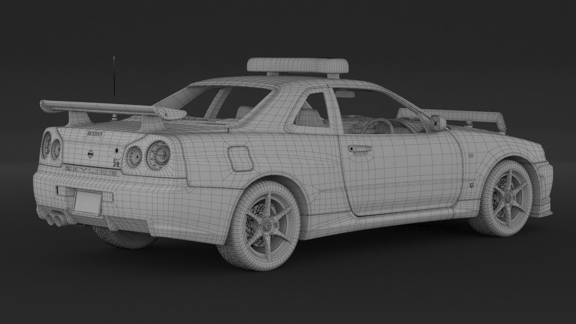 Nissan Skyline GT-R R34 Police Car 3D model | CGTrader