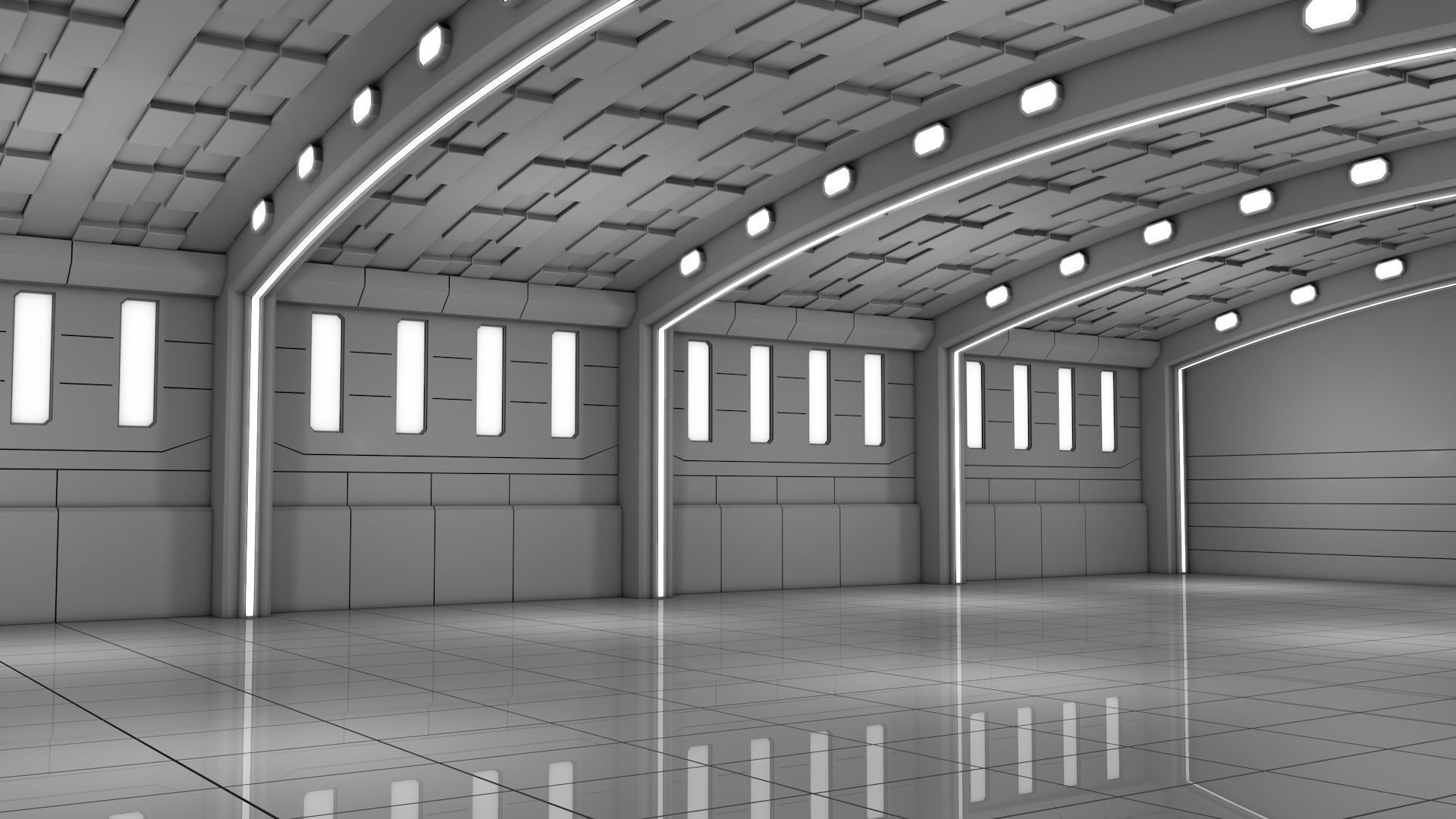 Sci Fi Warehouse 3D model | CGTrader
