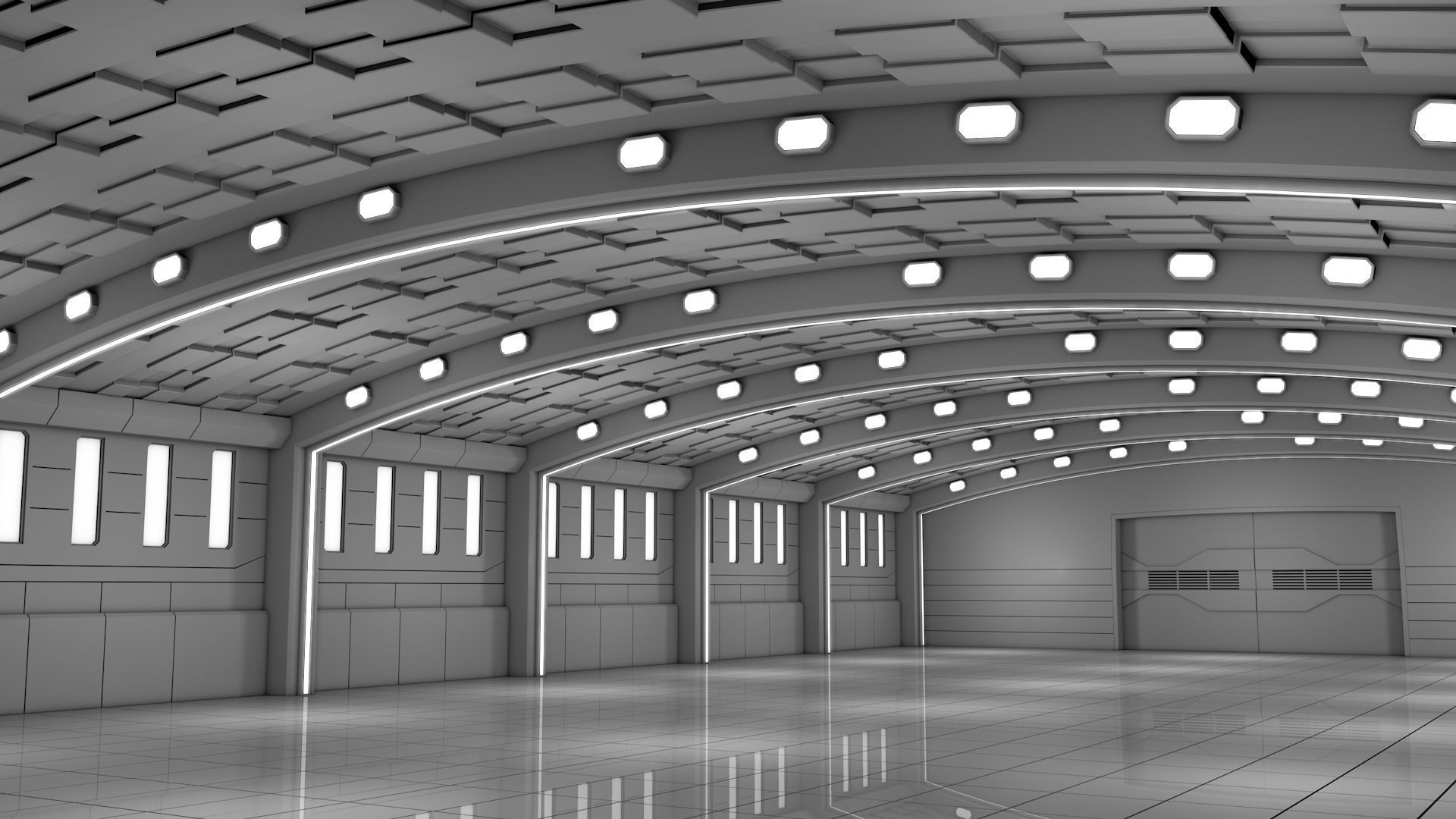 Sci Fi Warehouse 3D model | CGTrader