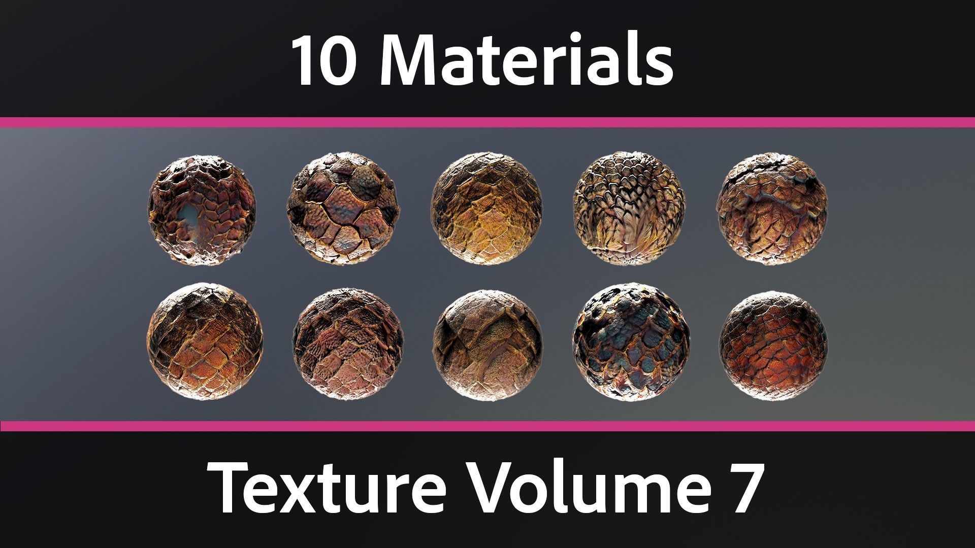 Texture 10 Materials Skin Dragon Seamless PBR Volume 7 VR / AR / low ...