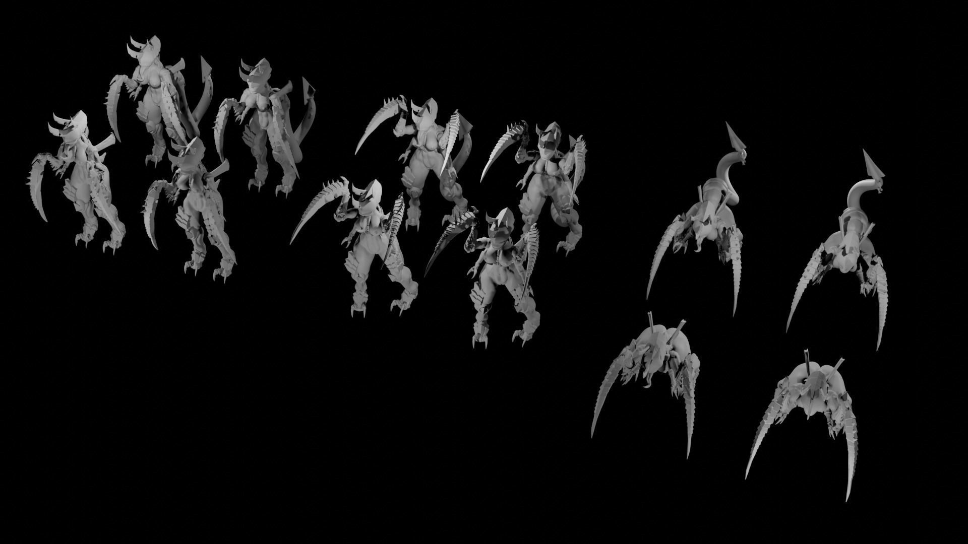 Lewd Tyranid Girls 3d Model 3d Printable Cgtrader 2840