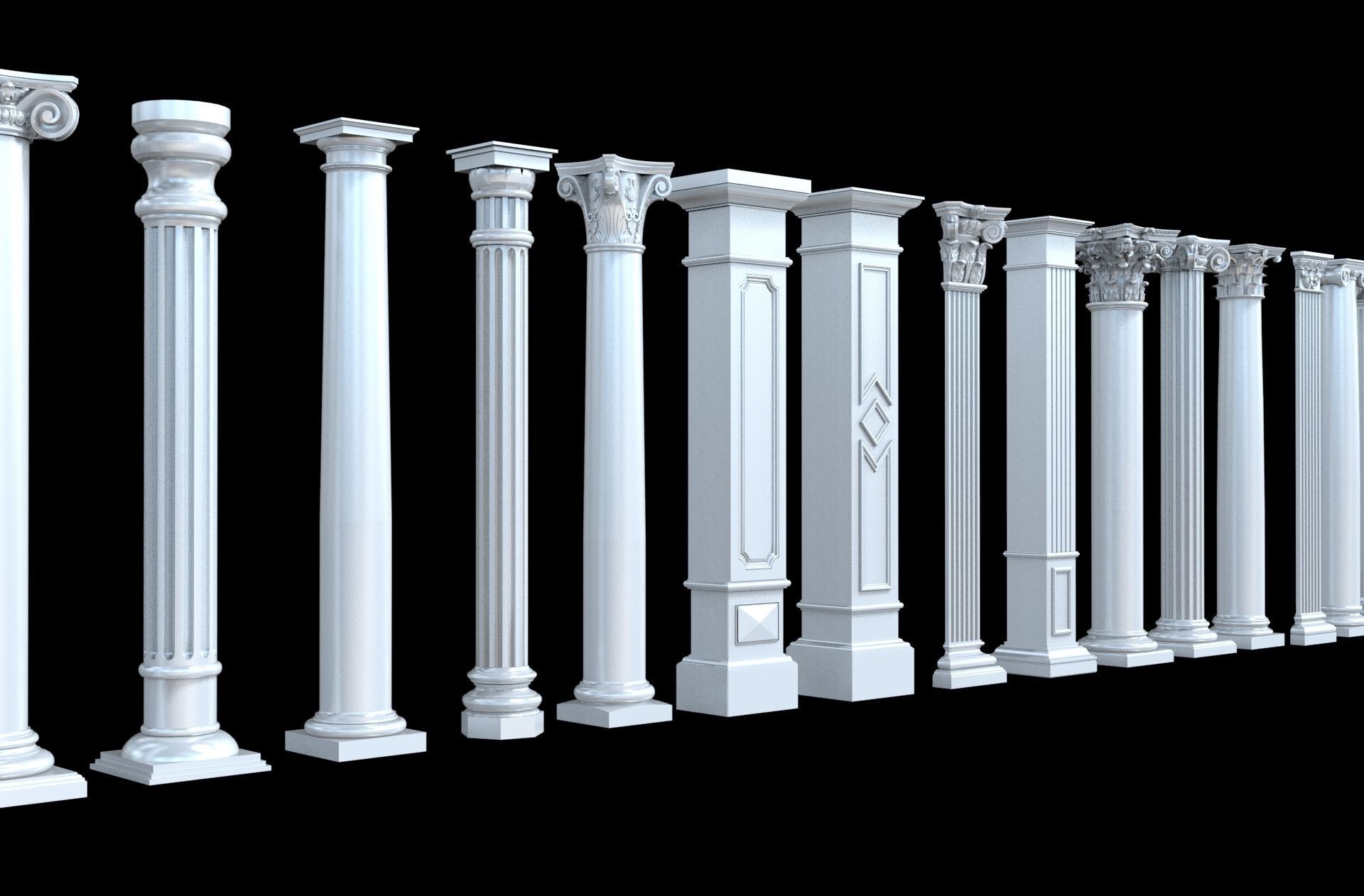 Classical Columns pillar decorate 3d model 3D model | CGTrader