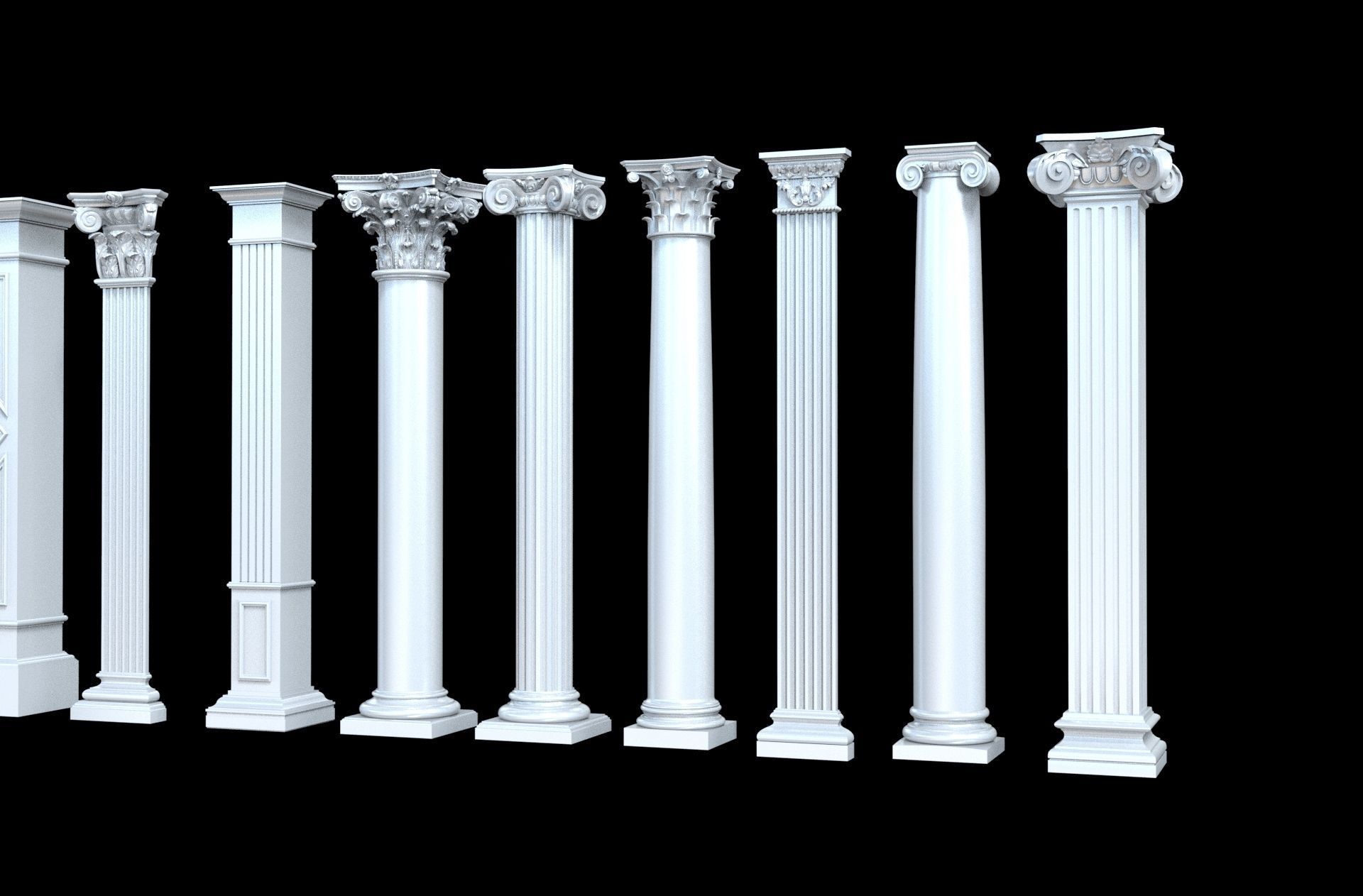 Classical Columns pillar decorate 3d model 3D model | CGTrader