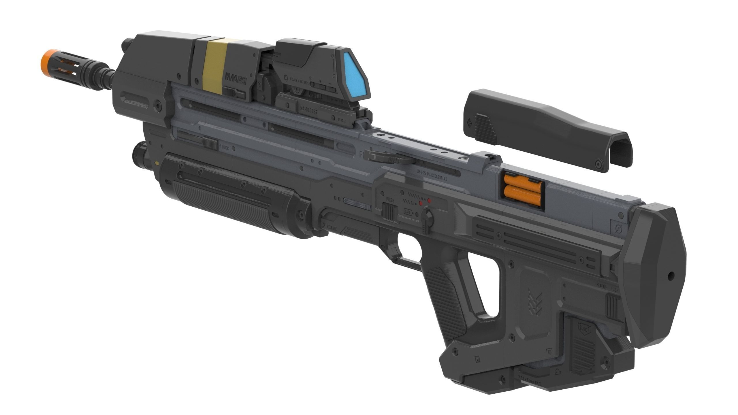 MA40 Blaster - Halo - Printable 3d model - STL files 3D model 3D ...