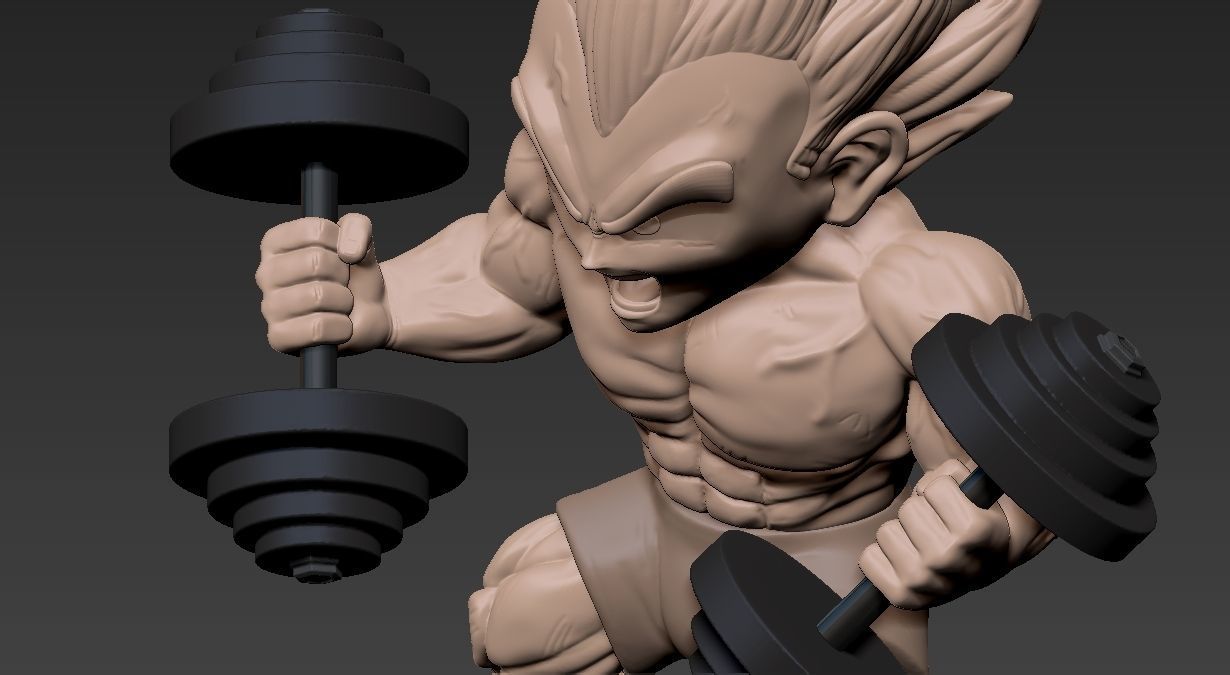 Vegeta Gym chibi 3D model 3D printable | CGTrader