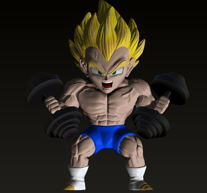 Vegeta Gym chibi 3D model 3D printable | CGTrader