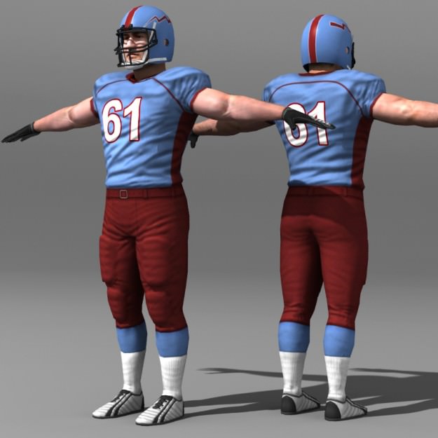 3D model Football Player RIGGED VR / AR / low-poly | CGTrader