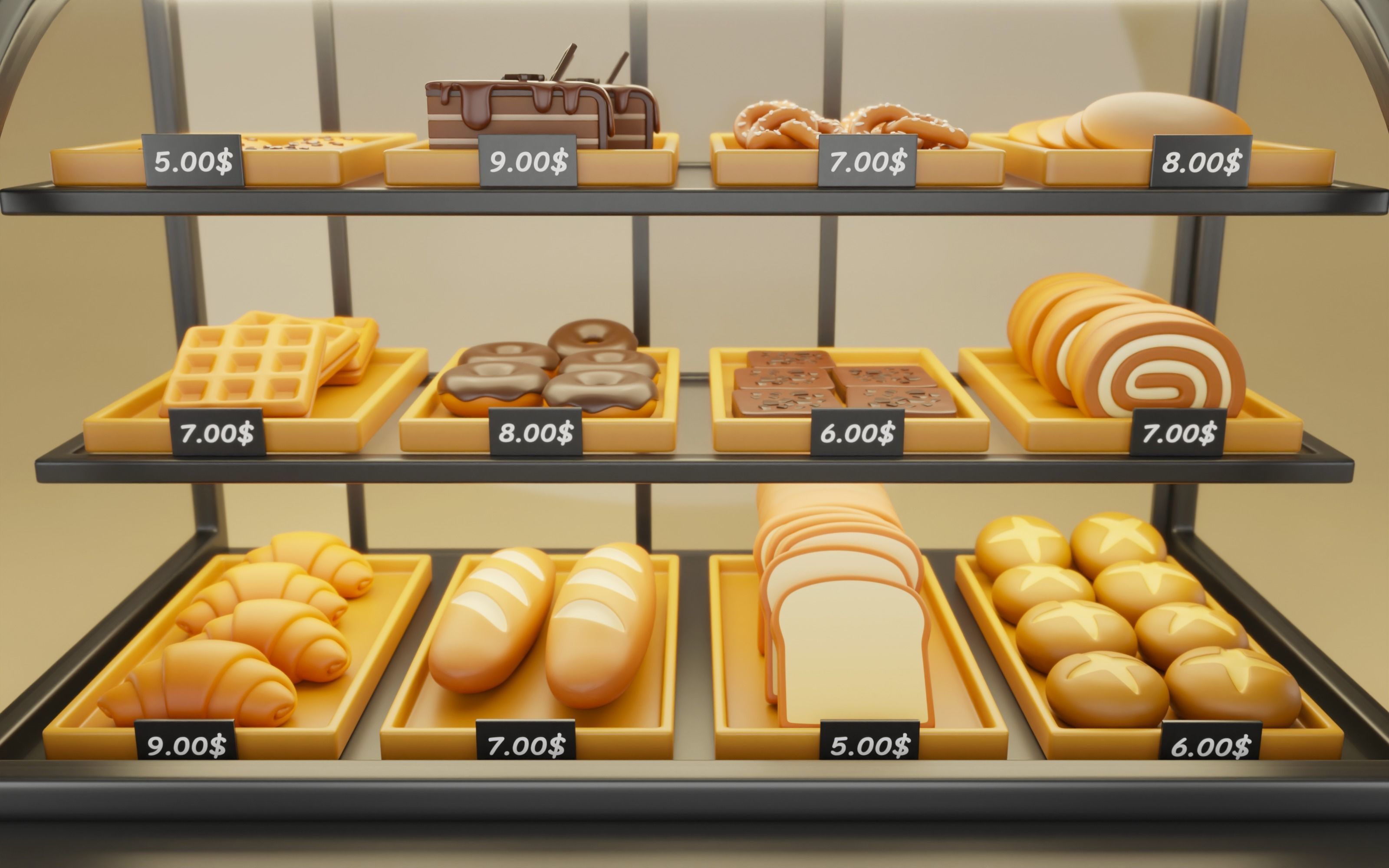 Bakery in Cabinet 3D model | CGTrader