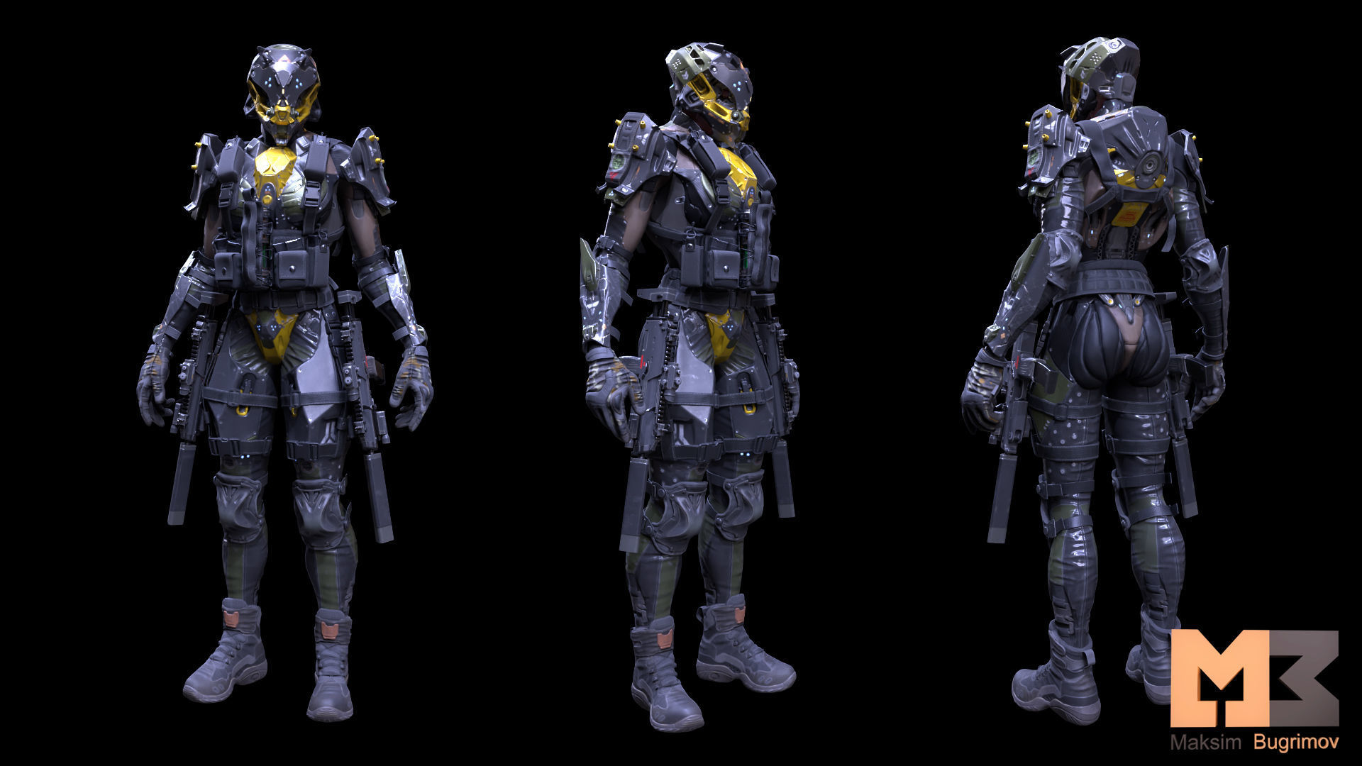 3D model Female Soldiers Pack VR / AR / low-poly | CGTrader