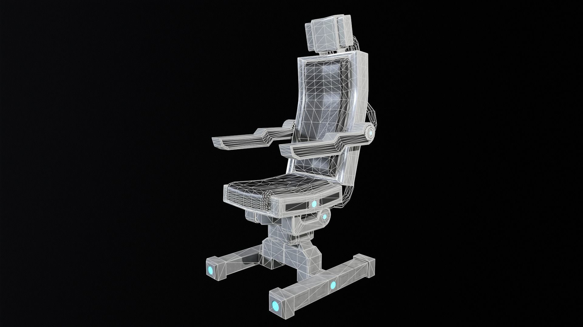 3D model Sci-Fi futuristic Chair type 2 VR / AR / low-poly | CGTrader