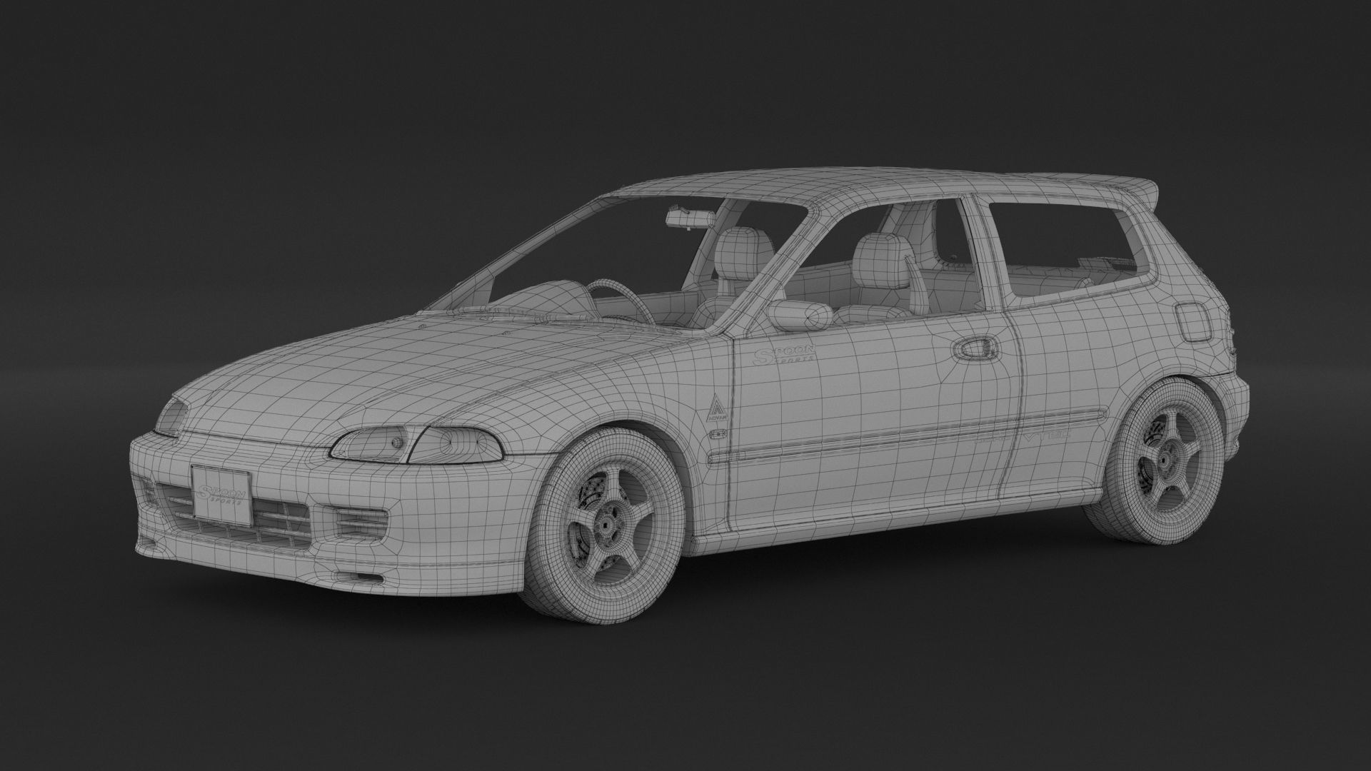 Honda Civic Spoon Sports 3D model | CGTrader