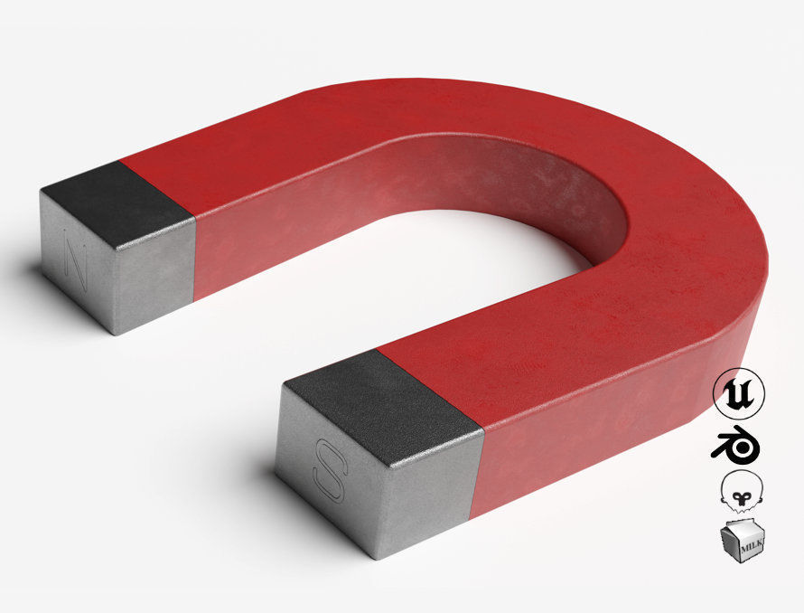 3D model U-Shaped Magnet VR / AR / low-poly | CGTrader