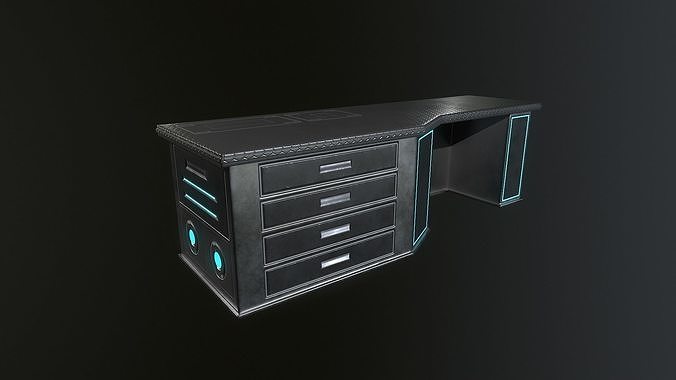 3D model Sci-fi table desk type 2 VR / AR / low-poly | CGTrader