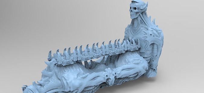 Alien organic Robot statue bridge colossal 3D model | CGTrader